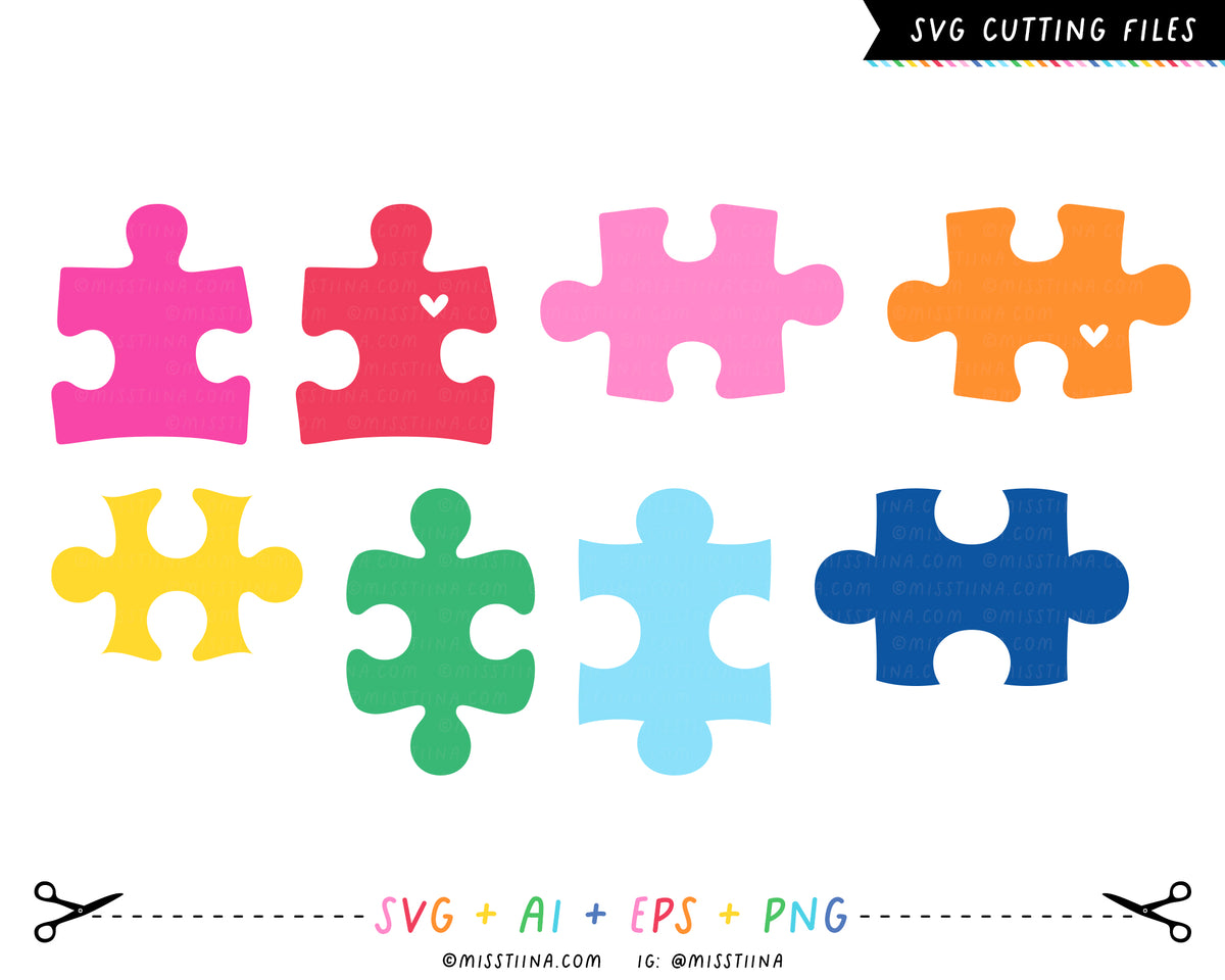 Puzzle Pieces SVG Digital Cut Files – Miss Tiina